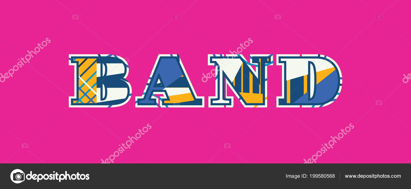 Word Band Concept Written Colorful Abstract Typography Vector Eps ...