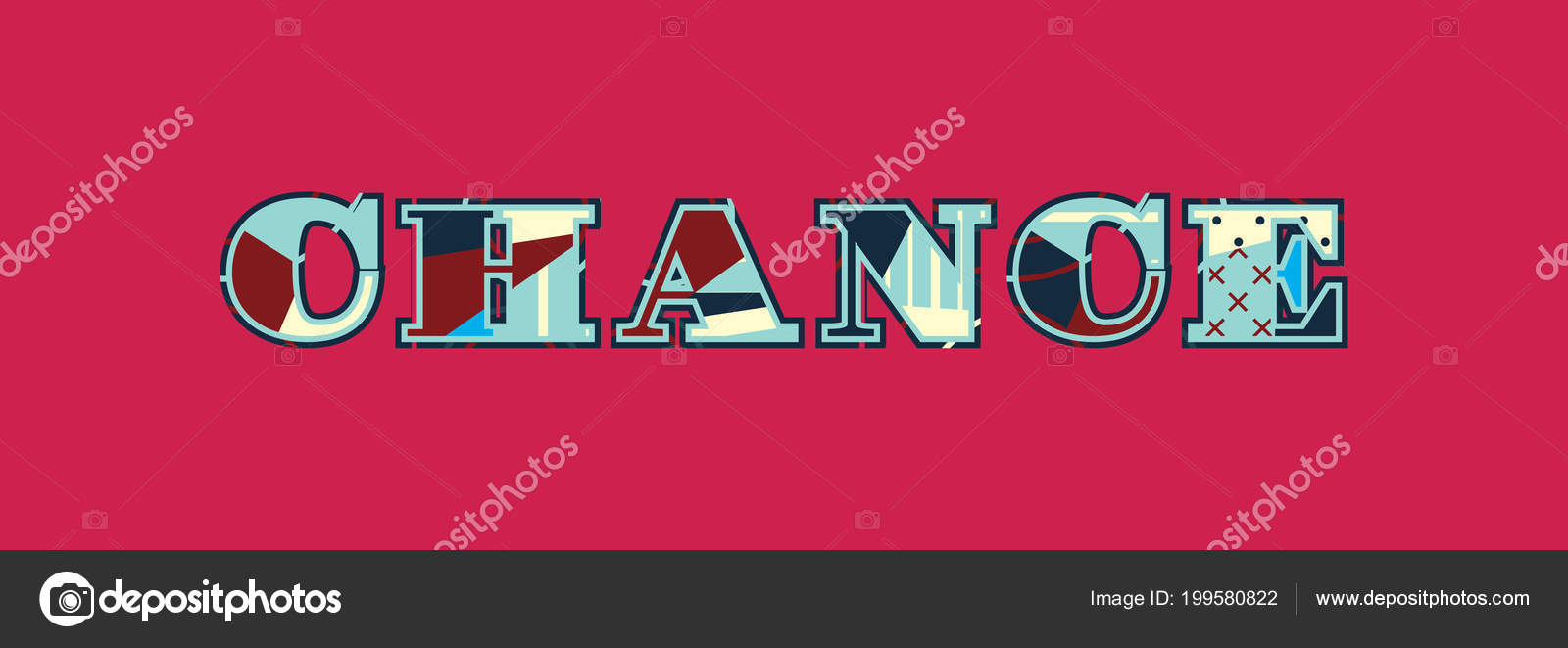 Word Chance Concept Written Colorful Abstract Typography Vector Eps ...