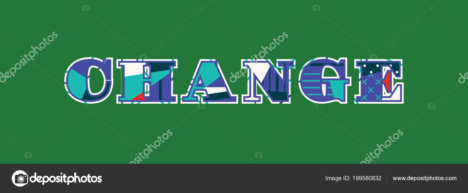 Palabra Cambio Concepto Escrito Tipografía Abstracta Colores Vector Eps ...