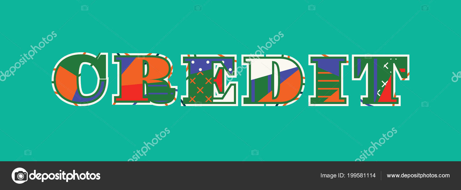 Word Credit Concept Written Colorful Abstract Typography Vector Eps ...