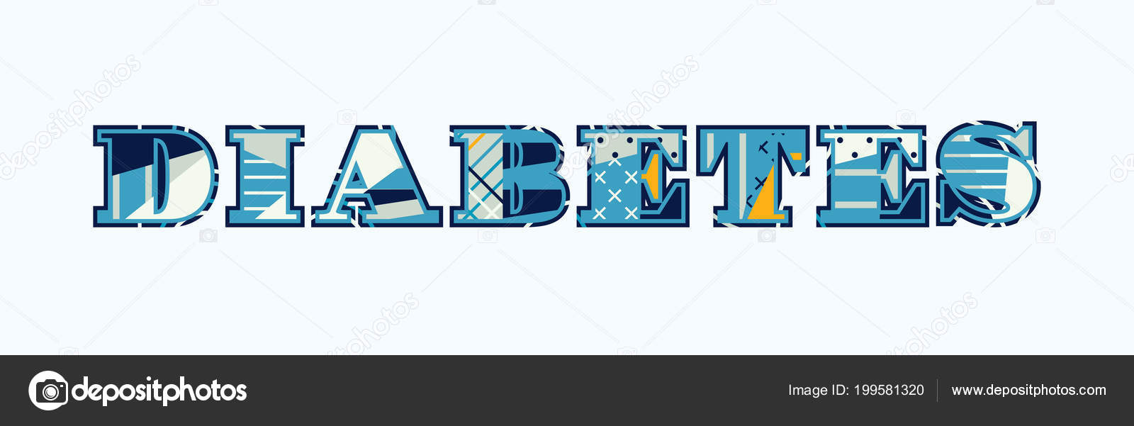 Word Diabetes Concept Written Colorful Abstract Typography Vector Eps ...