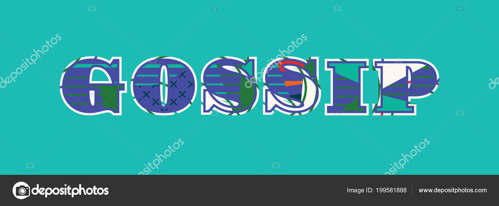 Word Gossip Concept Written Colorful Abstract Typography Vector Eps ...