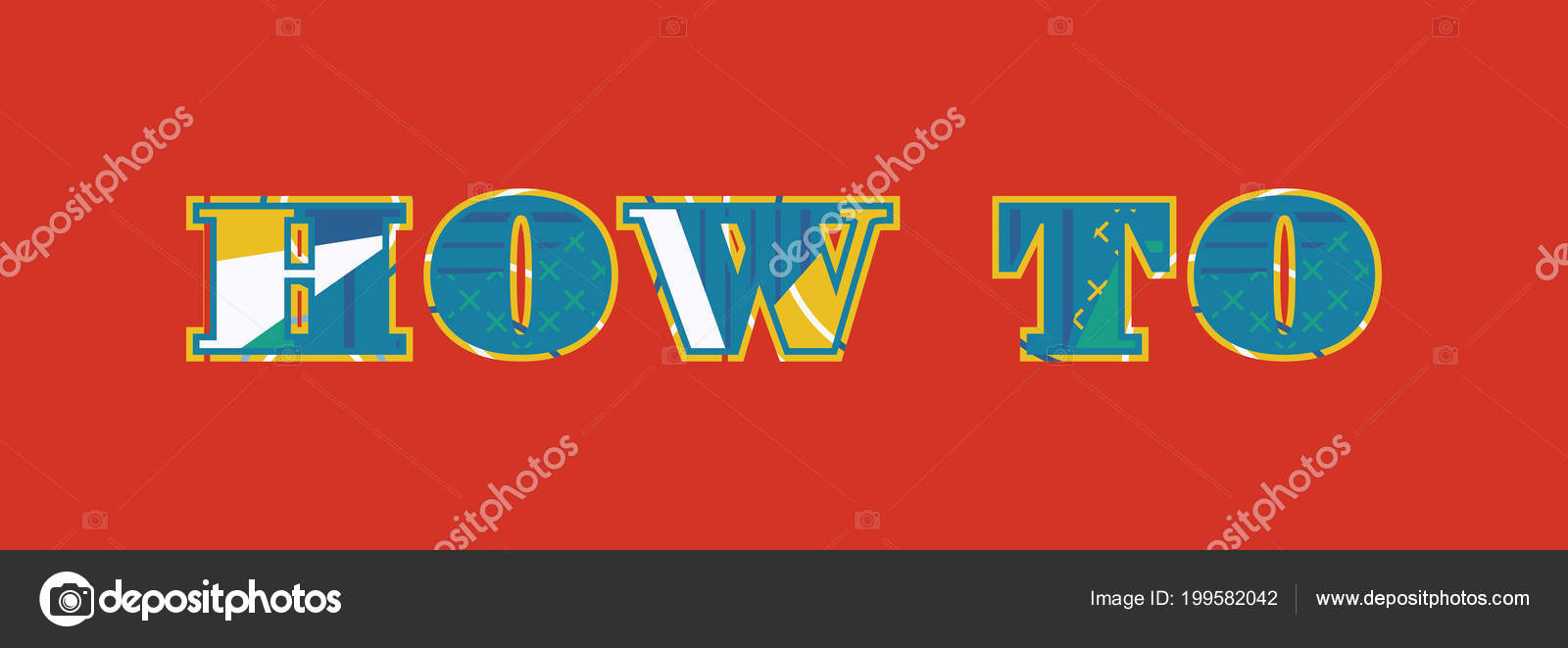 Words How Concept Written Colorful Abstract Typography Vector Eps ...