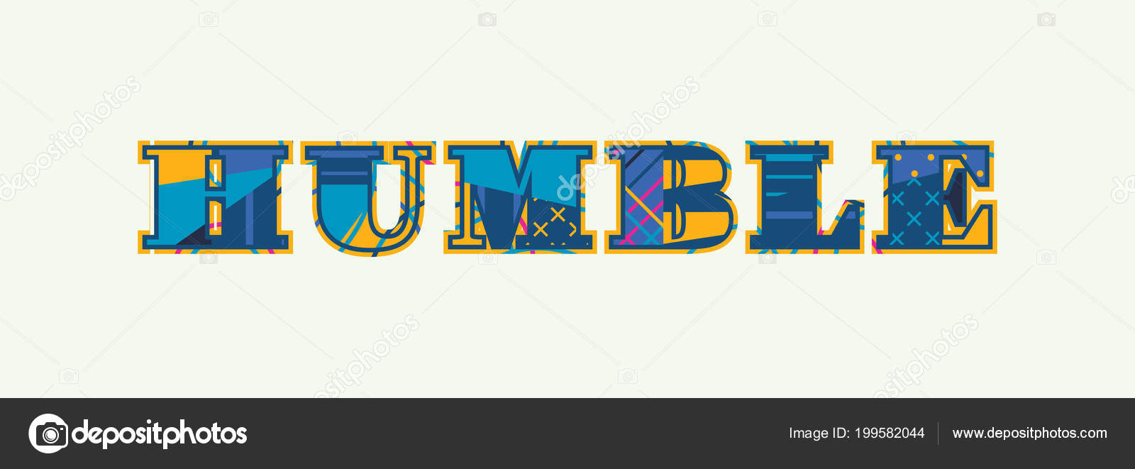 Word Humble Concept Written Colorful Abstract Typography Vector Eps ...