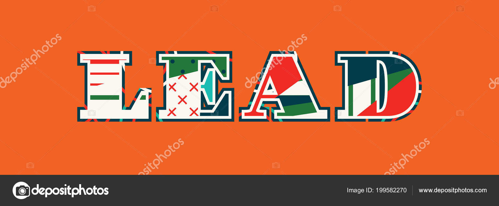 Word Lead Concept Written Colorful Abstract Typography Vector Eps ...