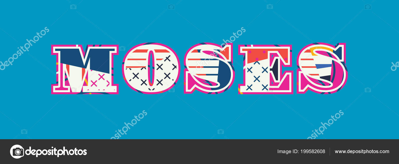 Word Moses Concept Written Colorful Abstract Typography Vector Eps ...