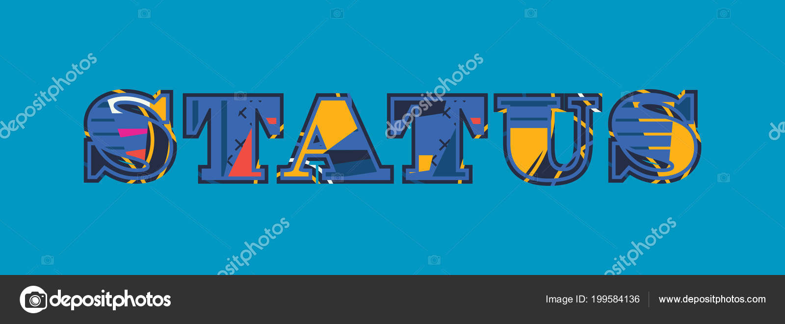 Word Status Concept Written Colorful Abstract Typography Vector Eps ...