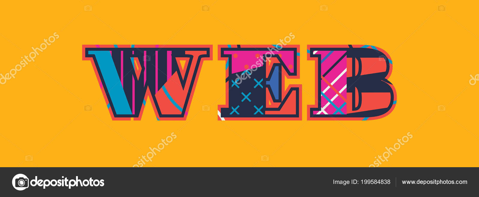 Word Web Concept Written Colorful Abstract Typography Vector Eps ...