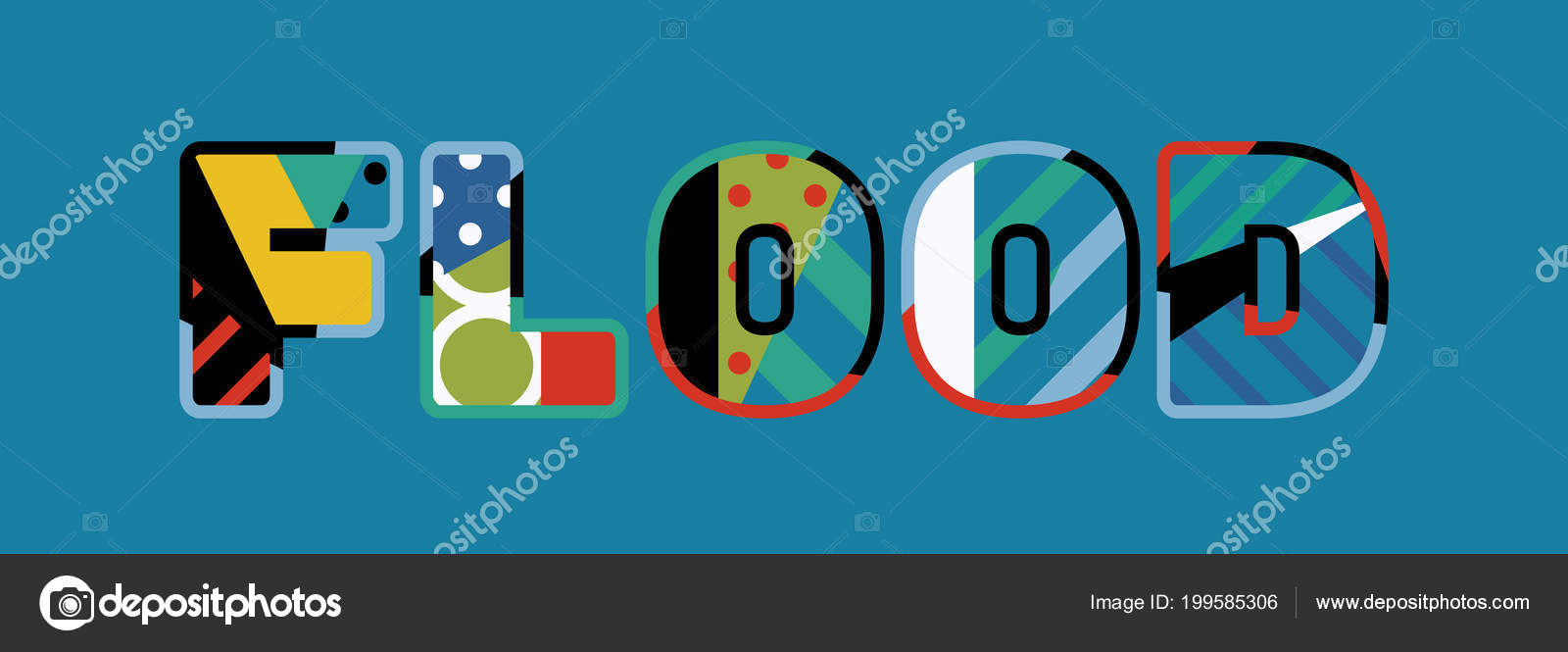 Word Flood Concept Written Colorful Abstract Typography Vector Eps ...