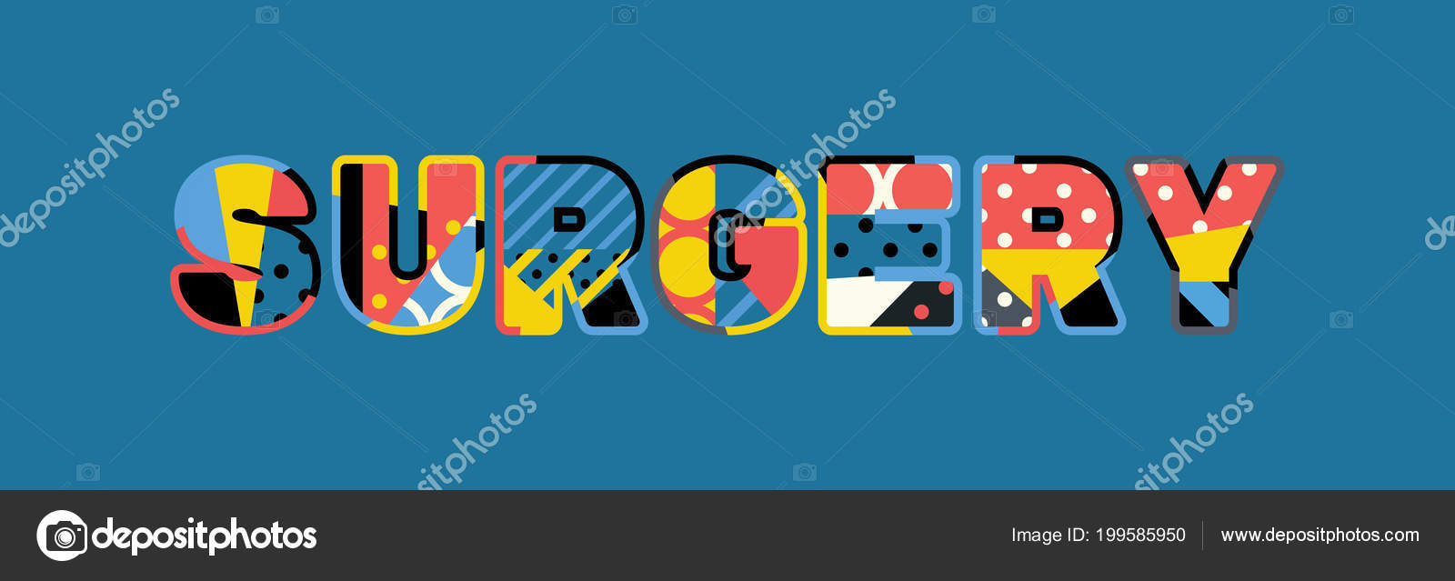 Word Surgery Concept Written Colorful Abstract Typography Vector Eps ...