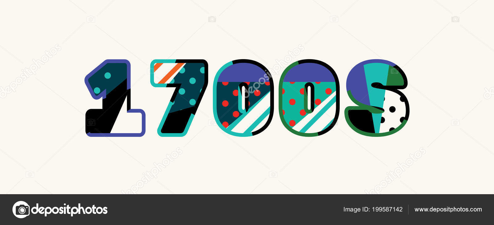 Word 1700S Concept Written Colorful Abstract Typography Vector Eps ...