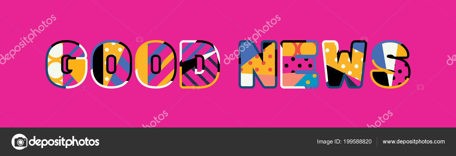 Words Good News Concept Written Colorful Abstract Typography Vector Eps ...