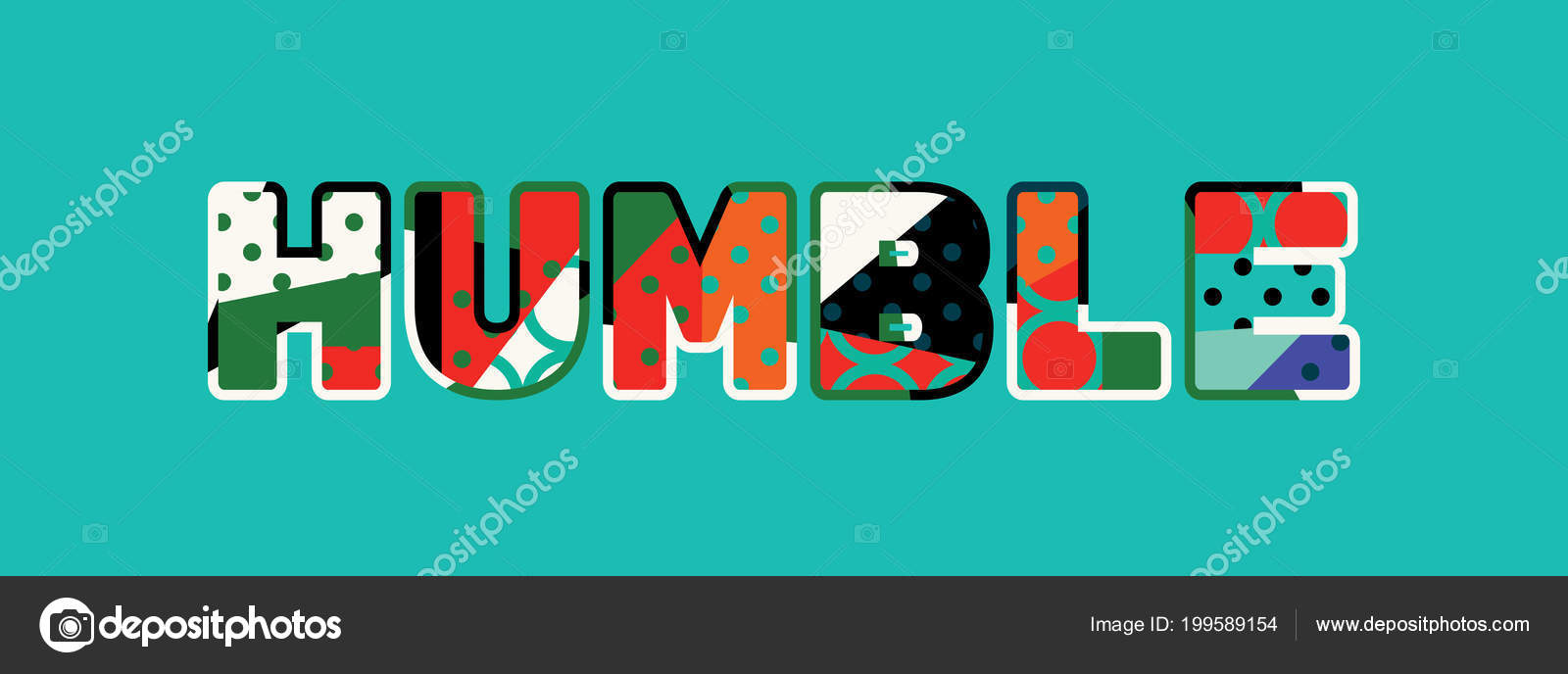 Word Humble Concept Written Colorful Abstract Typography Vector Eps ...