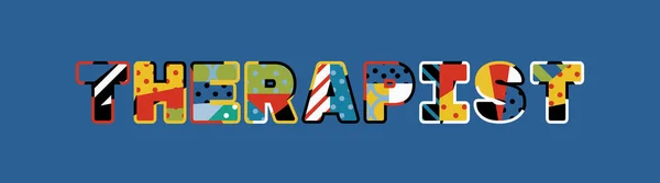 Word Therapy Concept Written Colorful Retro Shapes Colors Illustration ...