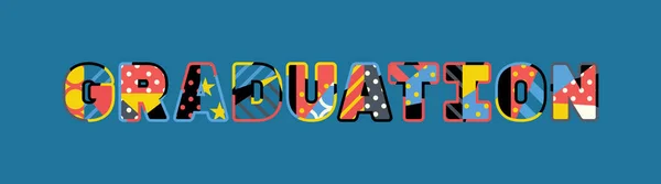 Word Graduation Concept Written Colorful Abstract Typography Vector Eps ...