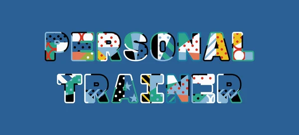 Palabra Personal Trainer Concepto Escrito Tipografía Abstracta Colores ...