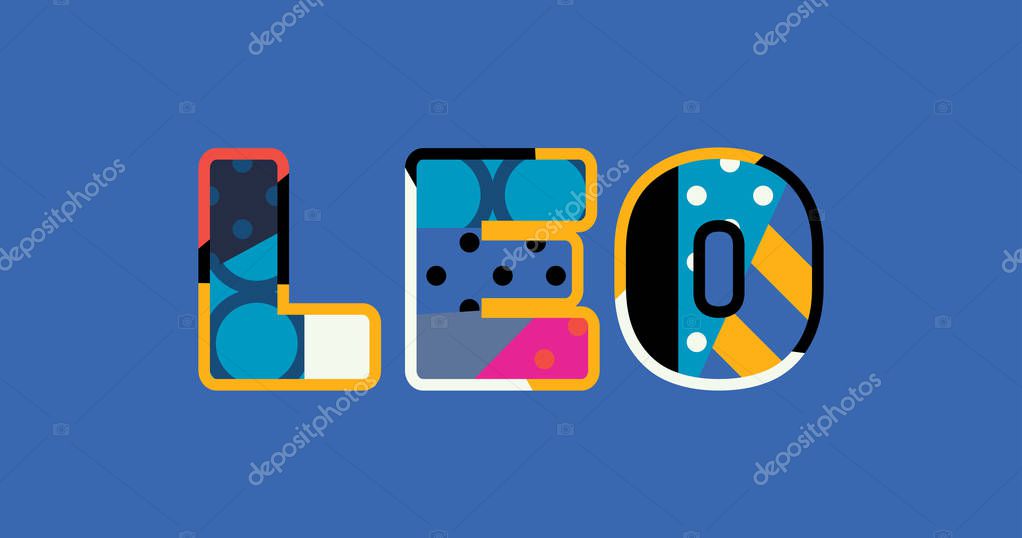 Leo., Arte, Horóscopo, Sagitario, Palabra Imagen Vectorial de ...