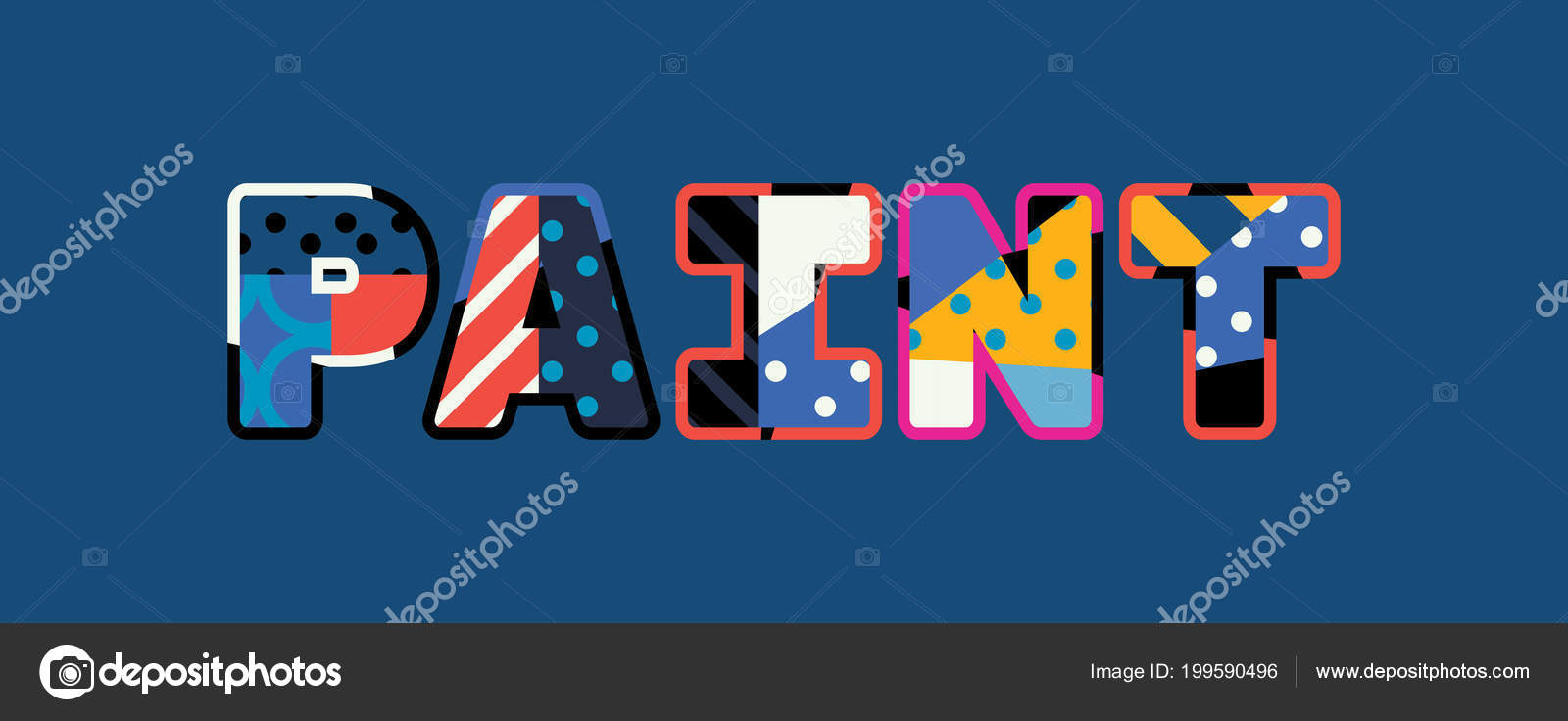 Word Paint Concept Written Colorful Abstract Typography Vector Eps ...
