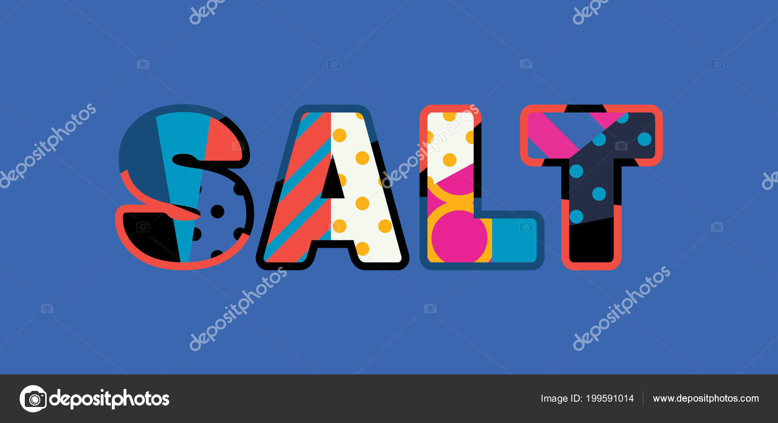 Word Salt Concept Written Colorful Abstract Typography Vector Eps ...