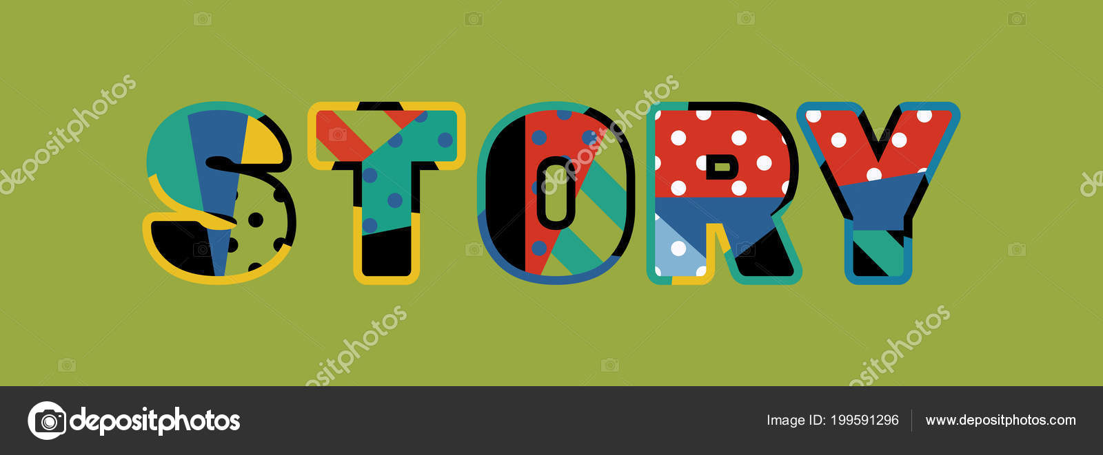 Word Story Concept Written Colorful Abstract Typography Vector Eps ...