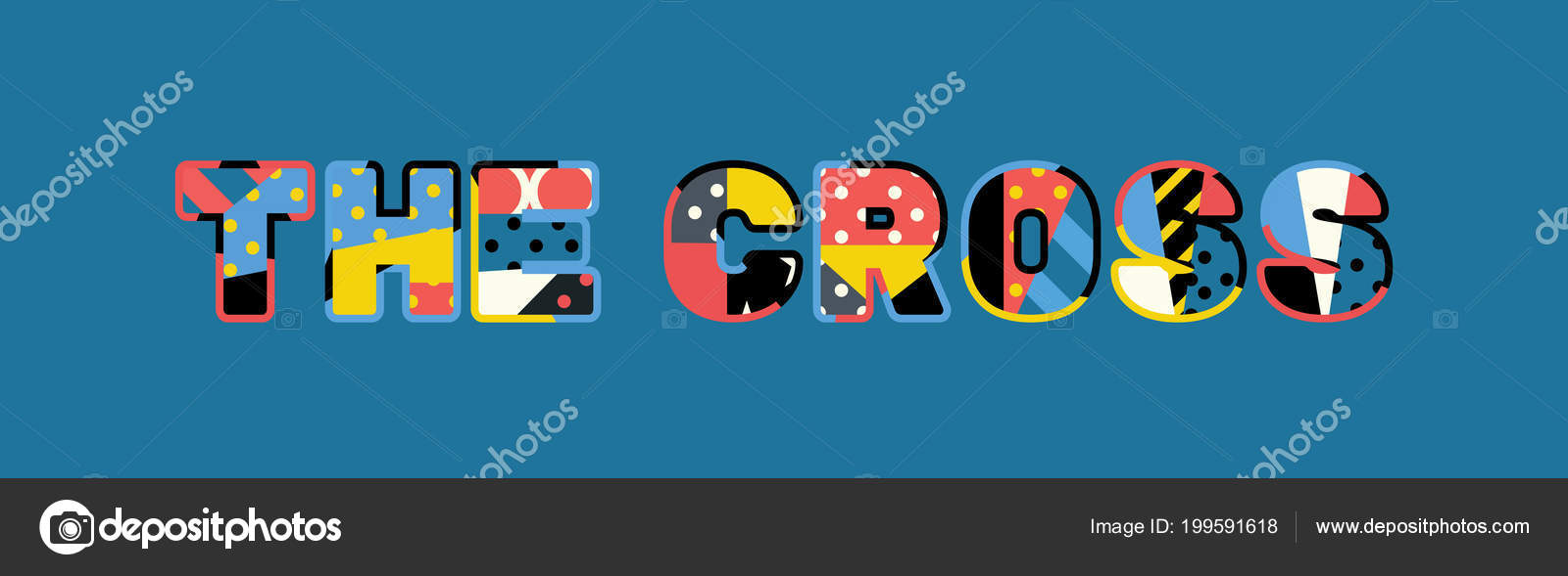 Words Cross Concept Written Colorful Abstract Typography Vector Eps ...