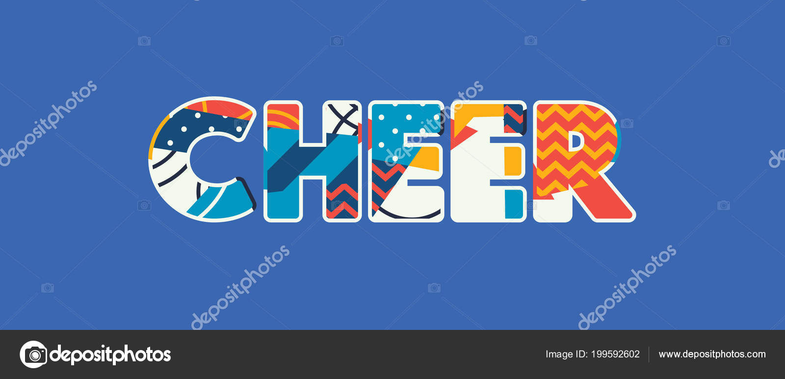 Word Cheer Concept Written Colorful Abstract Typography Vector Eps ...