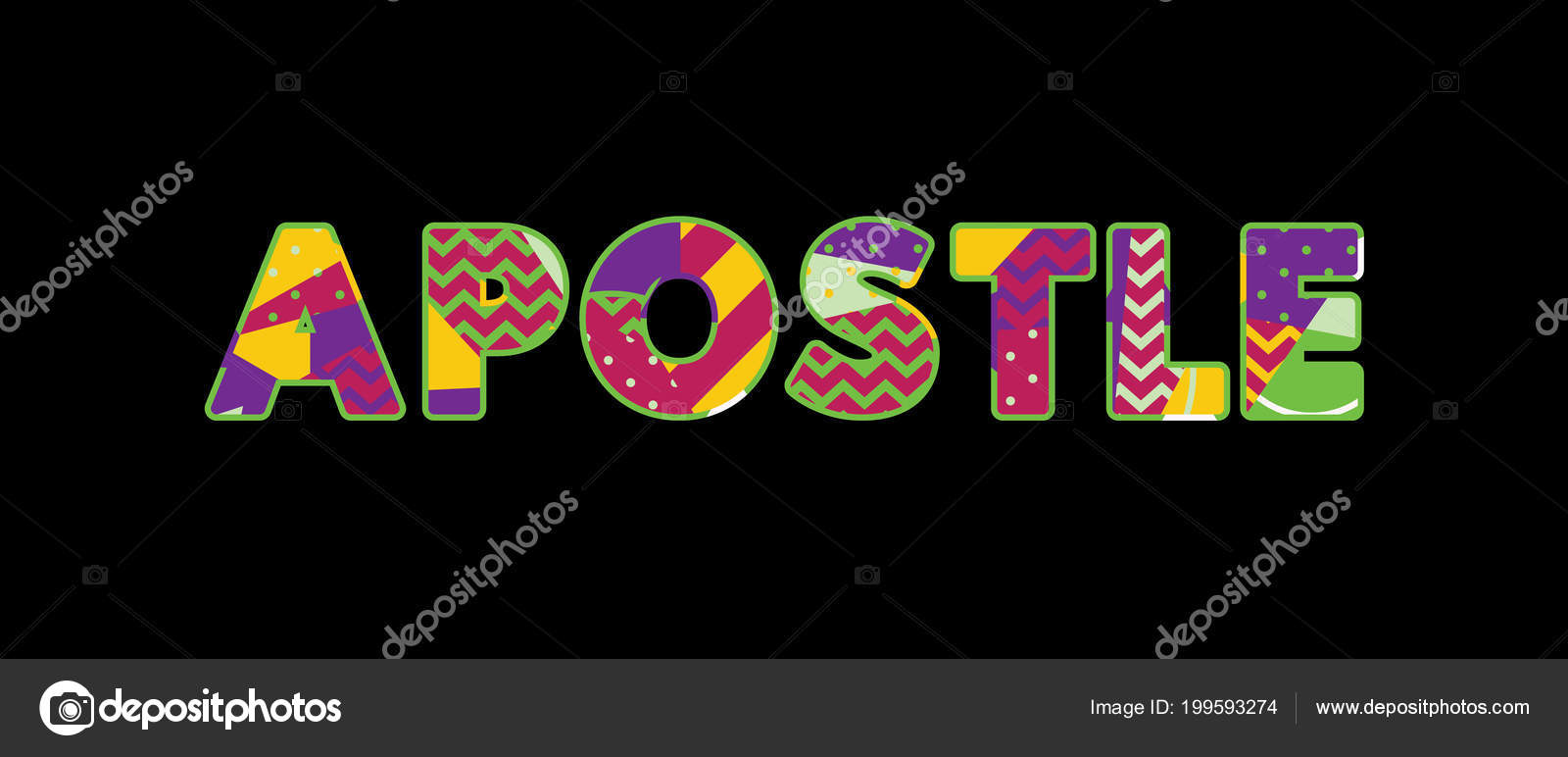 Word Apostle Concept Written Colorful Abstract Typography Vector Eps ...