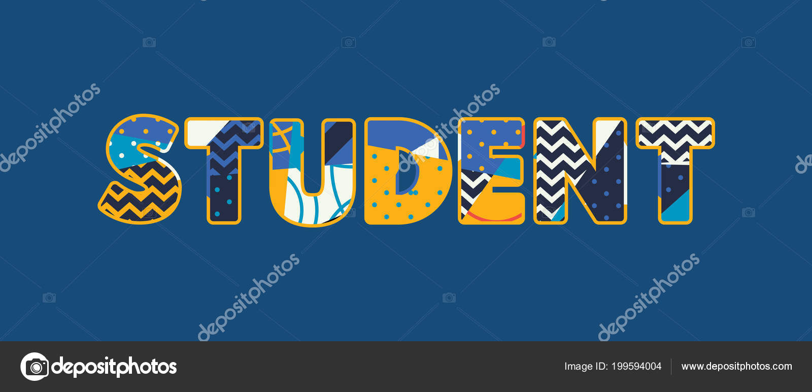 Word Student Concept Written Colorful Abstract Typography Vector Eps ...