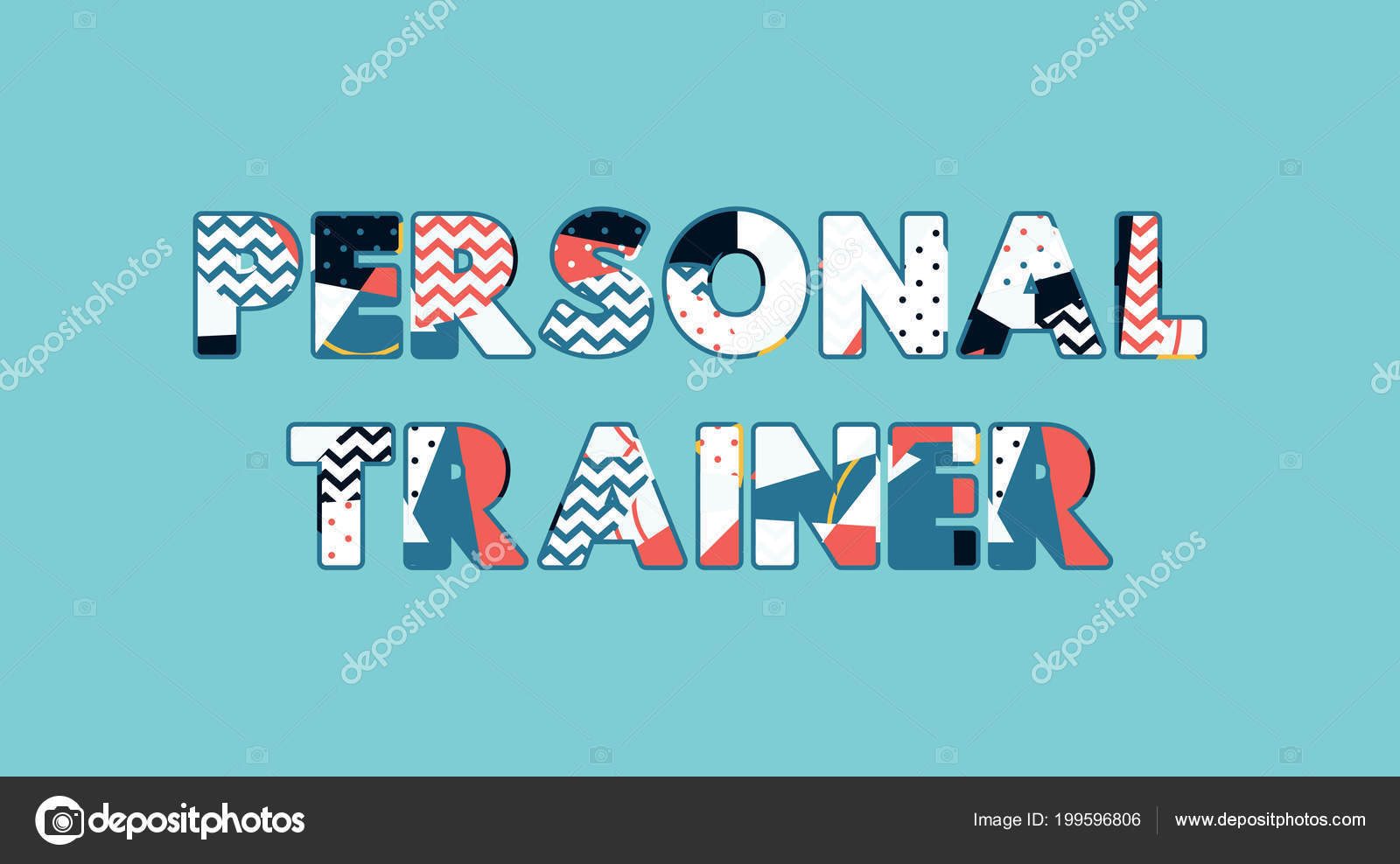Palabra Personal Trainer Concepto Escrito Tipografía Abstracta Colores ...