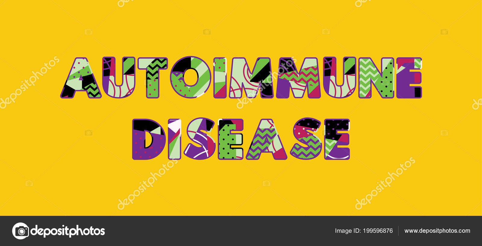Words Autoimmune Disease Concept Written Colorful Abstract Typography ...
