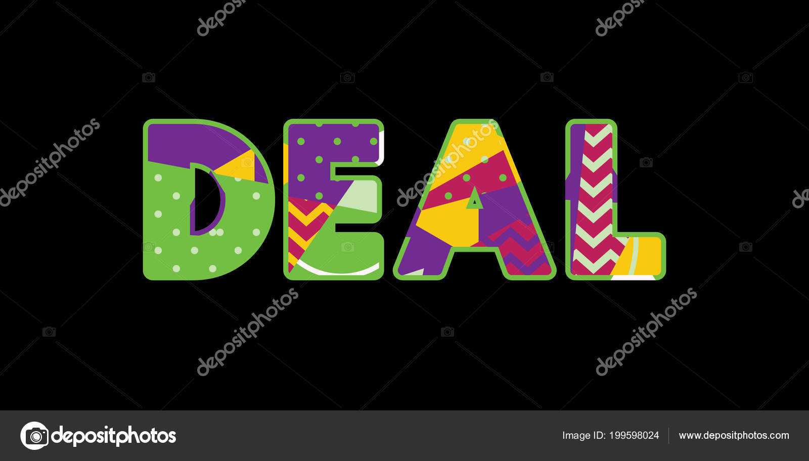 Word Deal Concept Written Colorful Abstract Typography Vector Eps ...