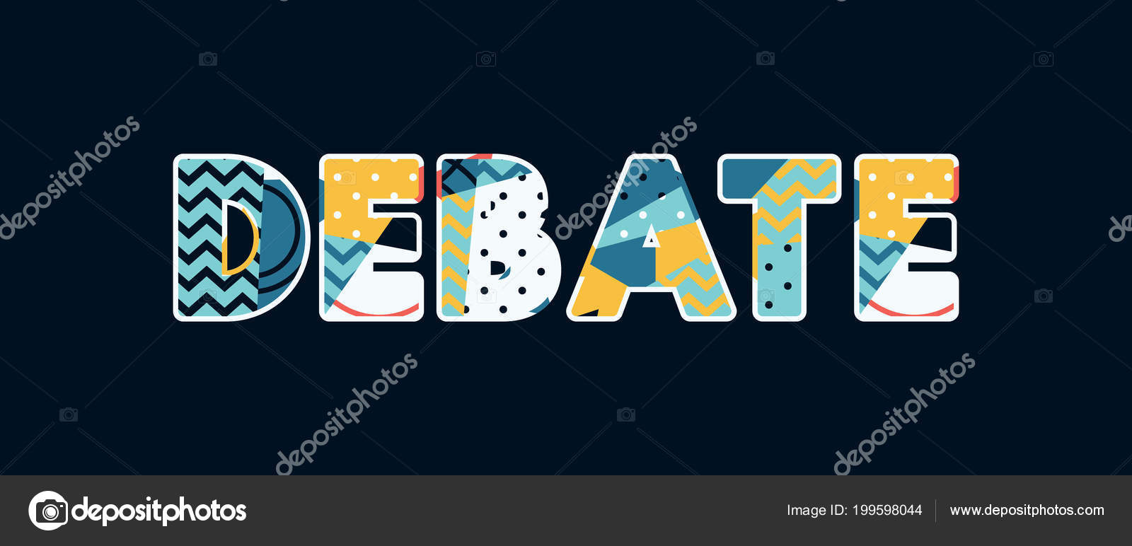 Word Debate Concept Written Colorful Abstract Typography Vector Eps ...