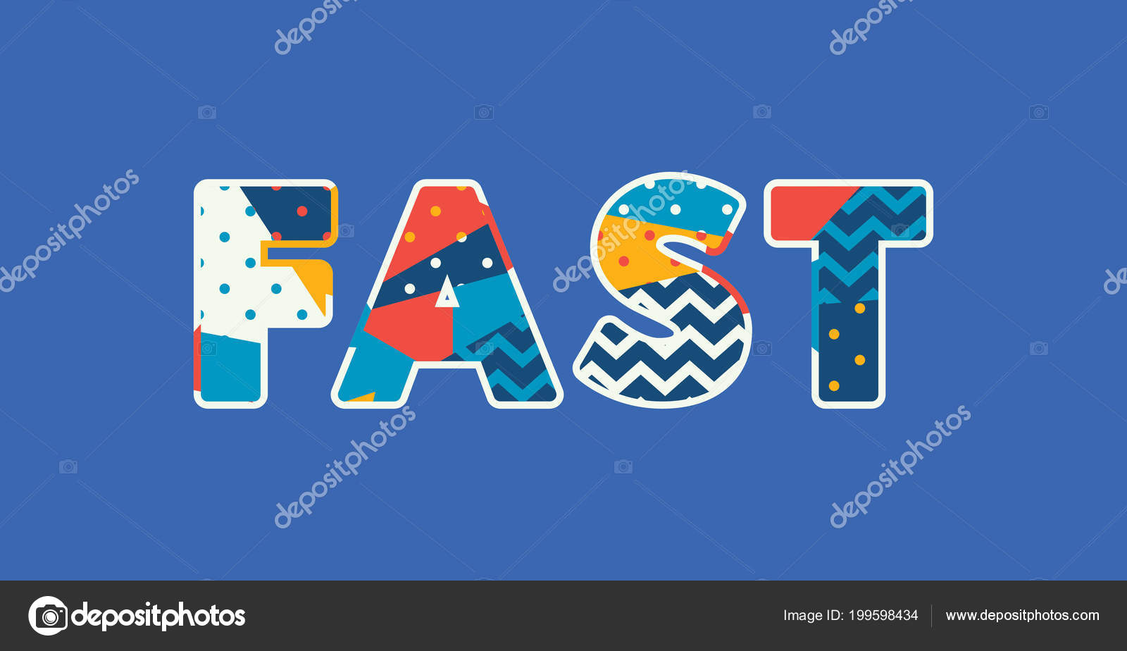 Word Fast Concept Written Colorful Abstract Typography Vector Eps ...