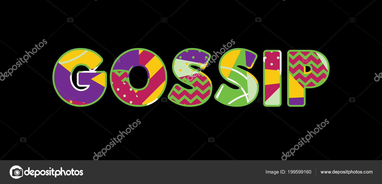 Word Gossip Concept Written Colorful Abstract Typography Vector Eps ...
