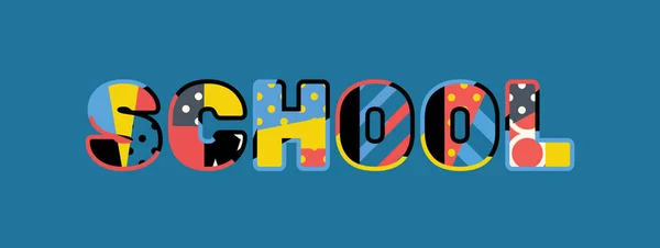 School Tiled Letters Concept and Theme — Stock Photo © enterlinedesign ...