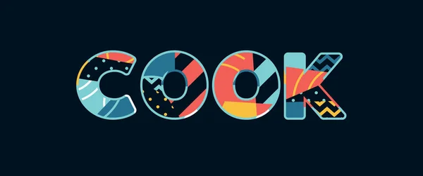 Word Cookout Concept Written Colorful Abstract Typography Vector Eps ...