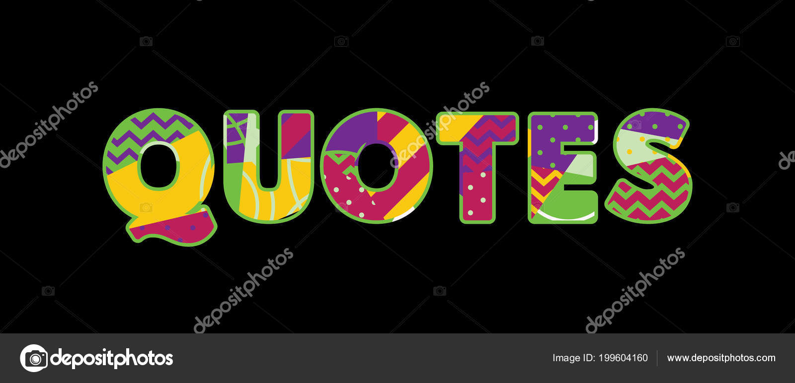 Word Quotes Concept Written Colorful Abstract Typography Vector Eps ...