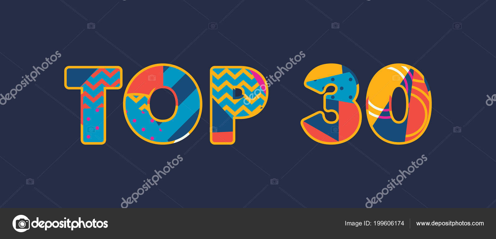Word Top Concept Written Colorful Abstract Typography Vector Eps ...
