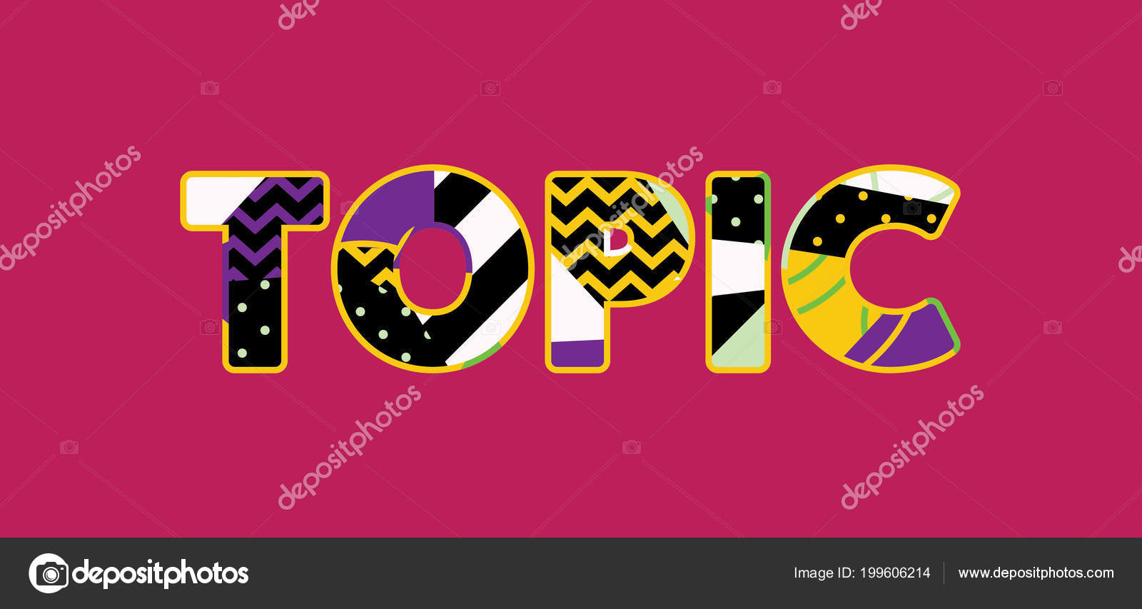 Word Topic Concept Written Colorful Abstract Typography Vector Eps ...