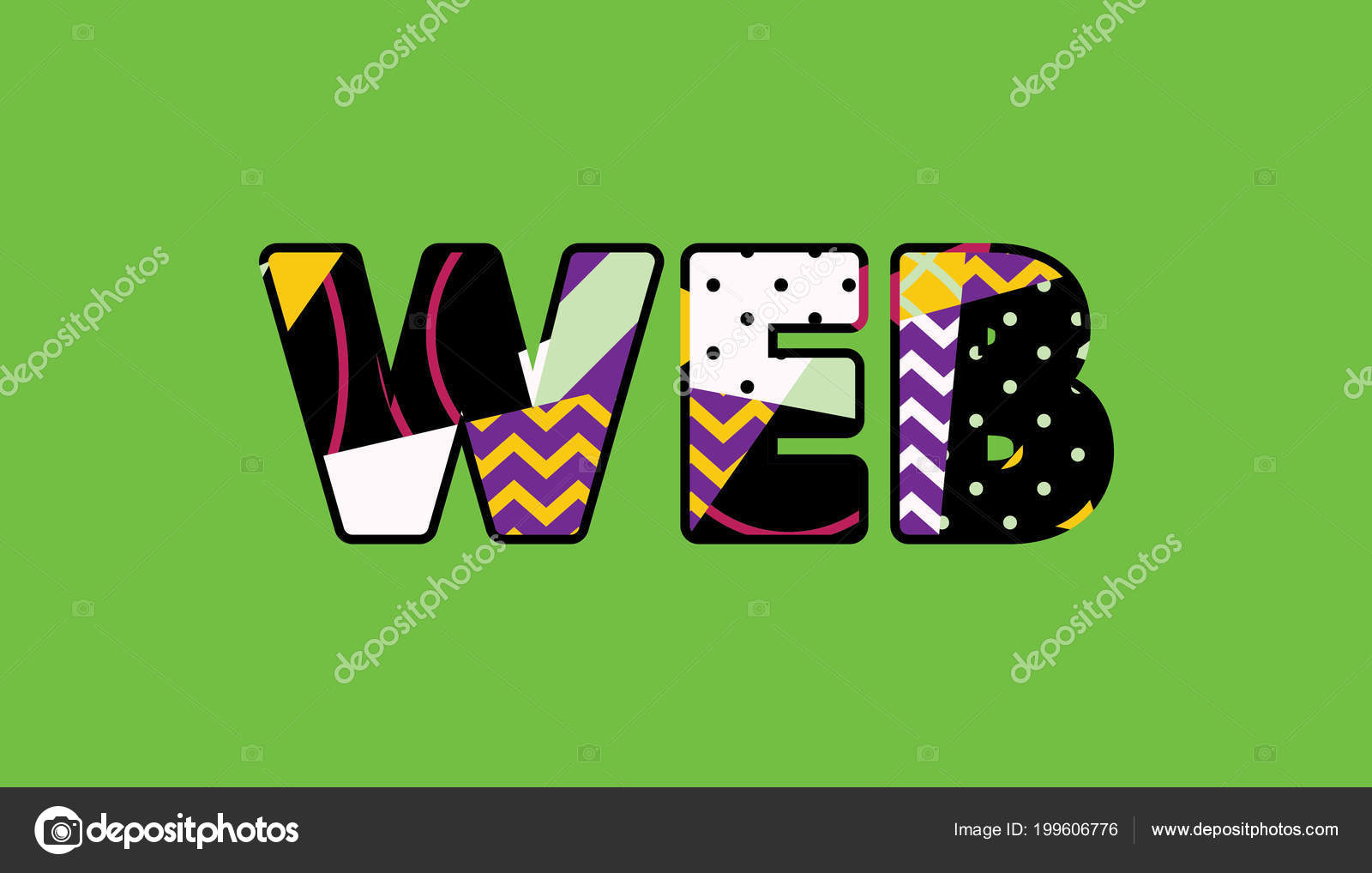 Word Web Concept Written Colorful Abstract Typography Vector Eps ...