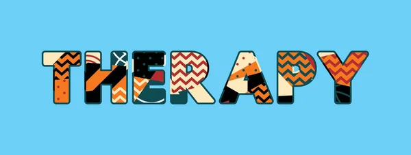 Word Therapy Concept Written Colorful Retro Shapes Colors Illustration ...