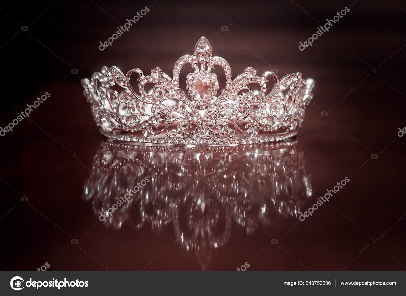 Luxury Crown Gem Stones Brown Background Stock Photo by ©ElinaL 240753206