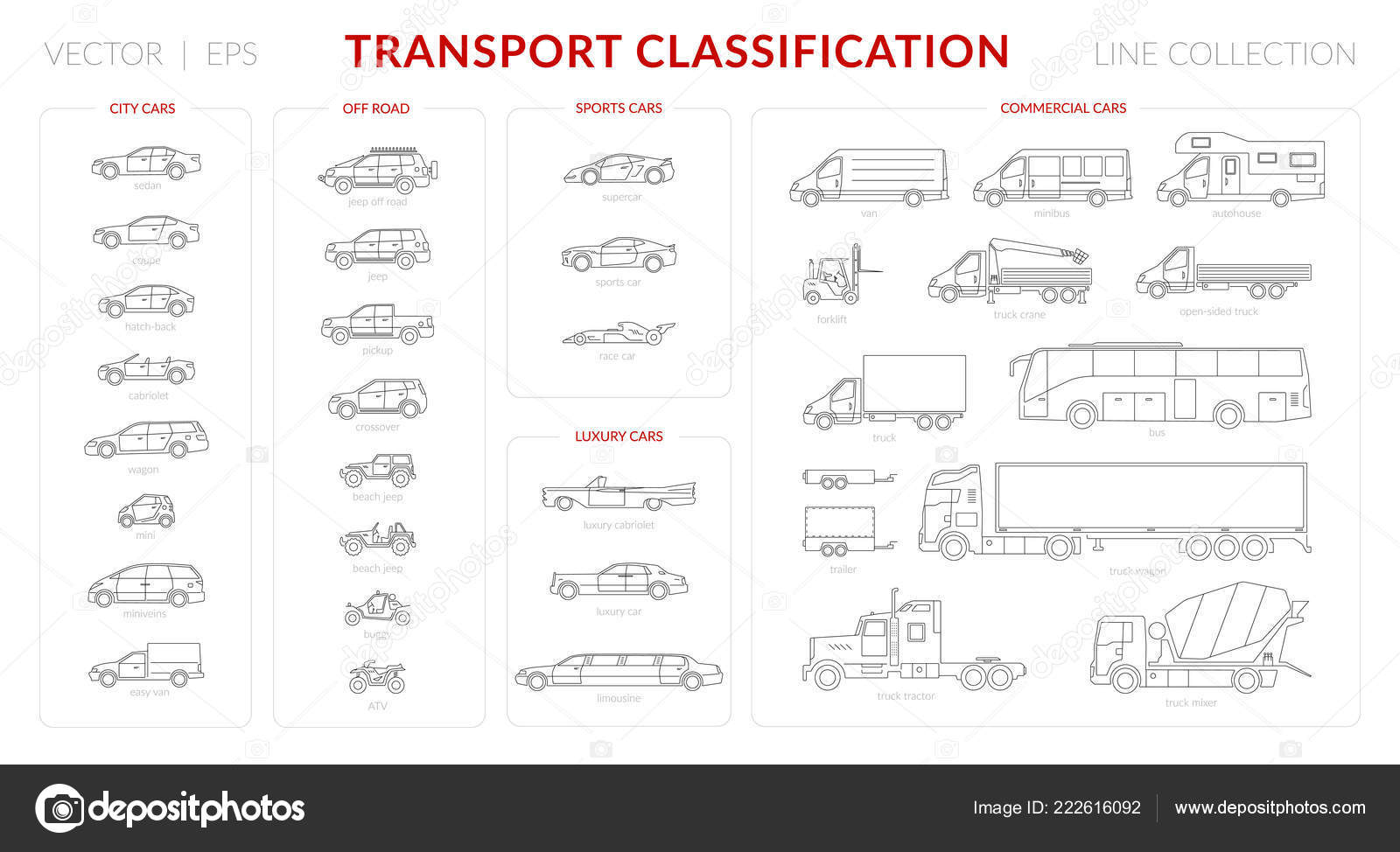 Transport Classification Line Collection Stock Vector Image by ©sank05 ...
