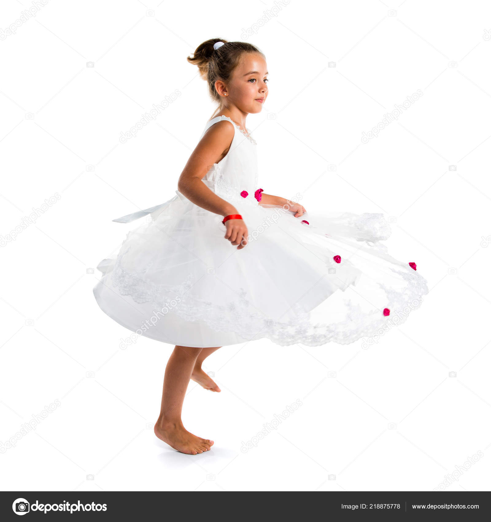 Little Girl Dressed Princess Dancing Stock Photo by ©luismolinero 218875778