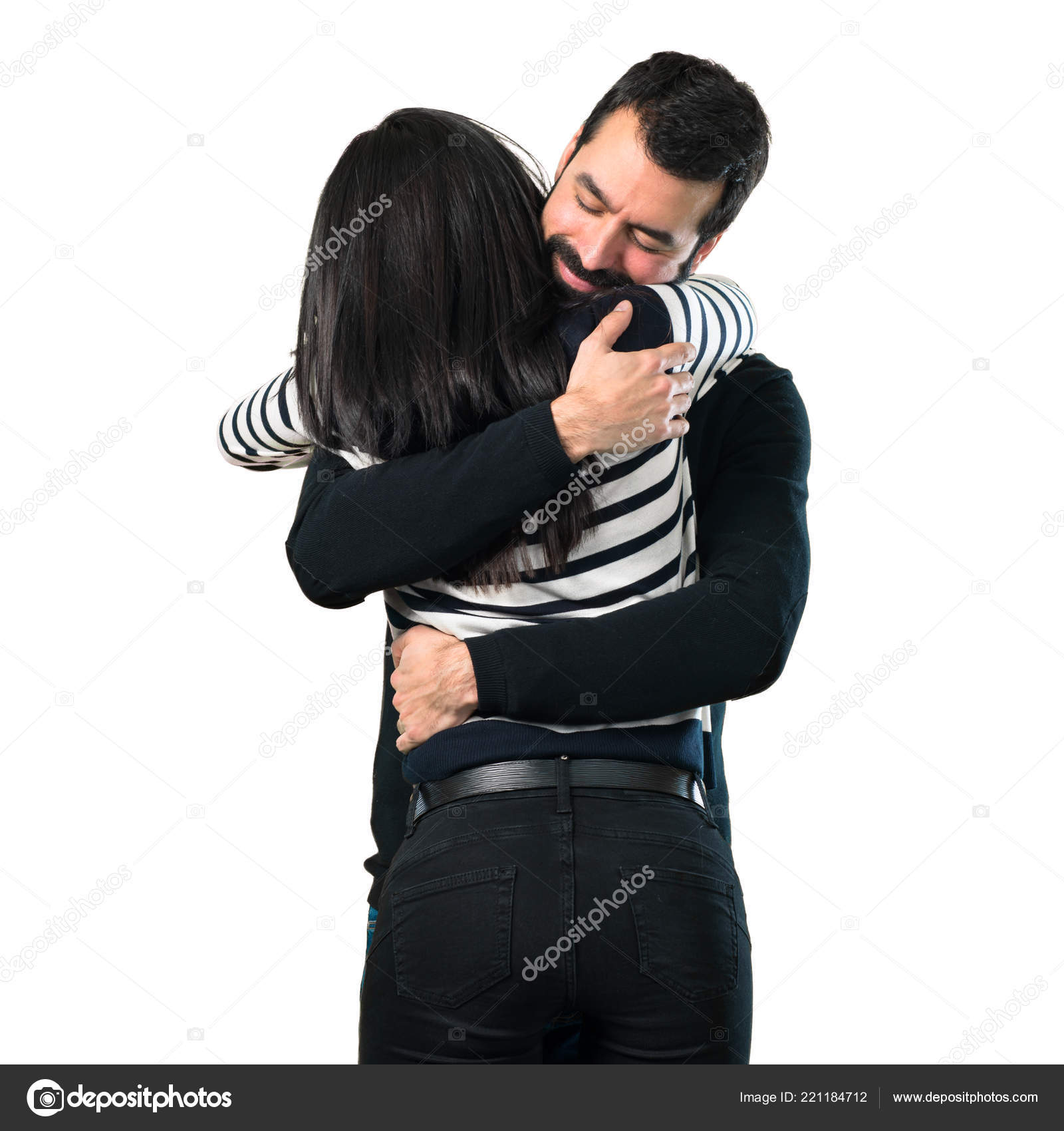 Young Couple Hugging White Background — Stock Photo © luismolinero ...