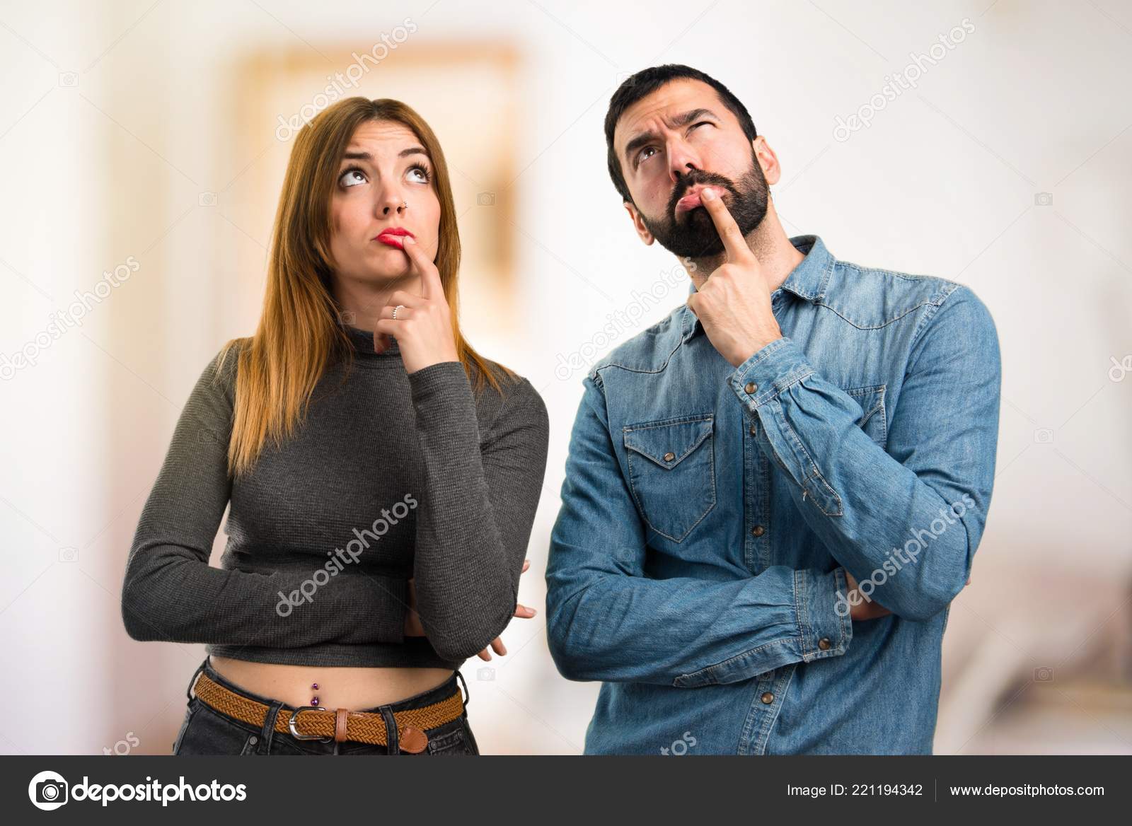 Man Woman Thinking Unfocused Background Stock Photo by ©luismolinero ...