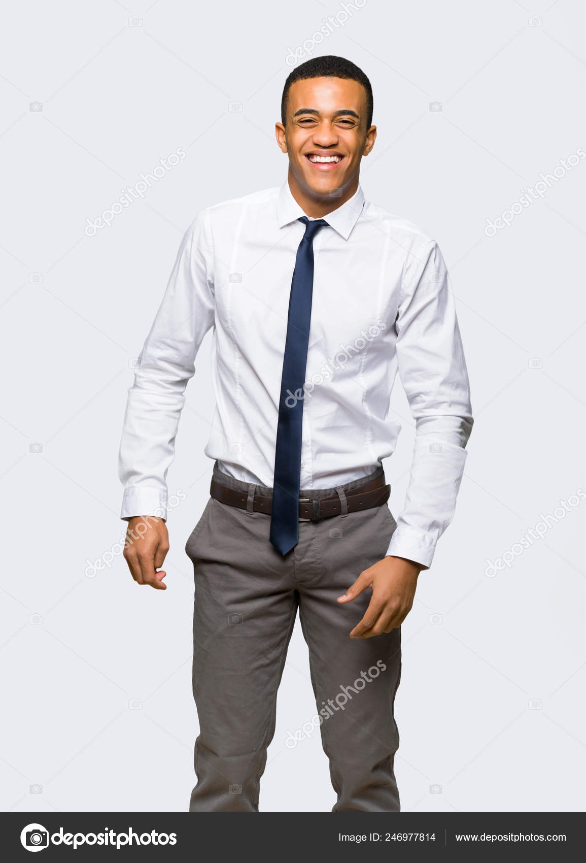 Young Afro American Businessman Happy Smiling Isolated Background ... Young Afro American Businessman Happy Smiling Isolated Background ...