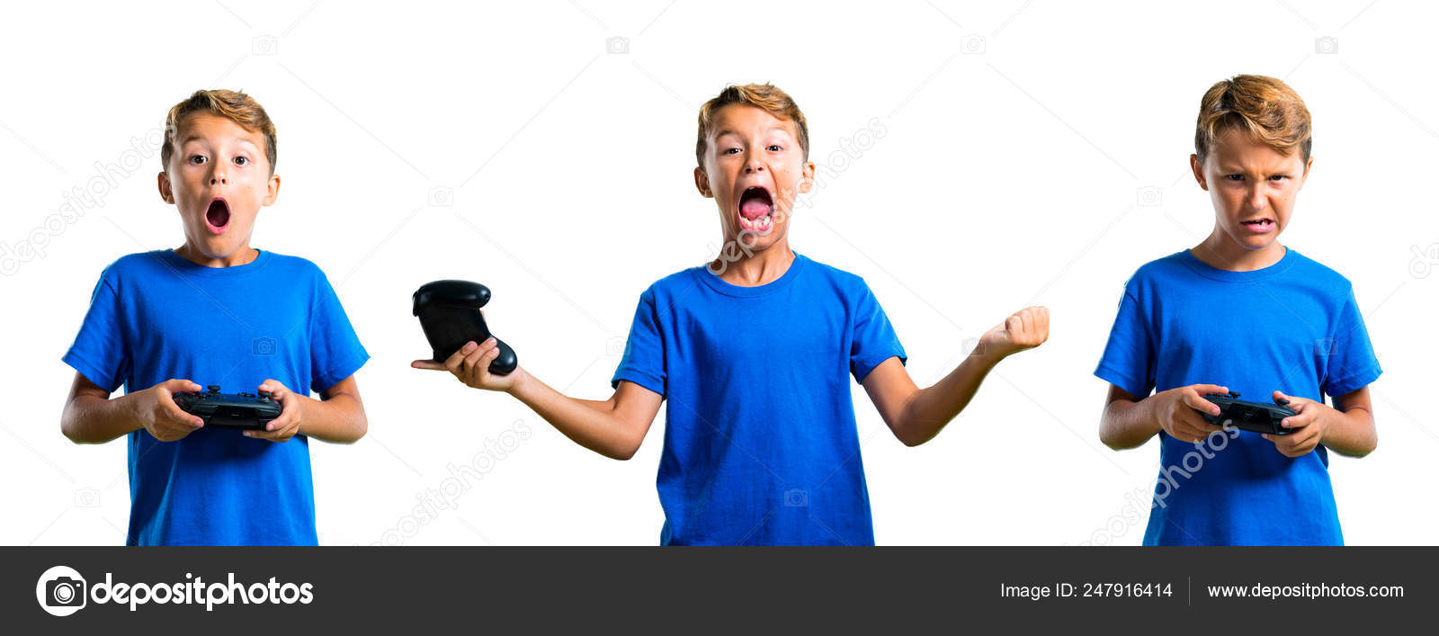 Set Lucky Kid Playing Console Stock Photo by ©luismolinero 247916414