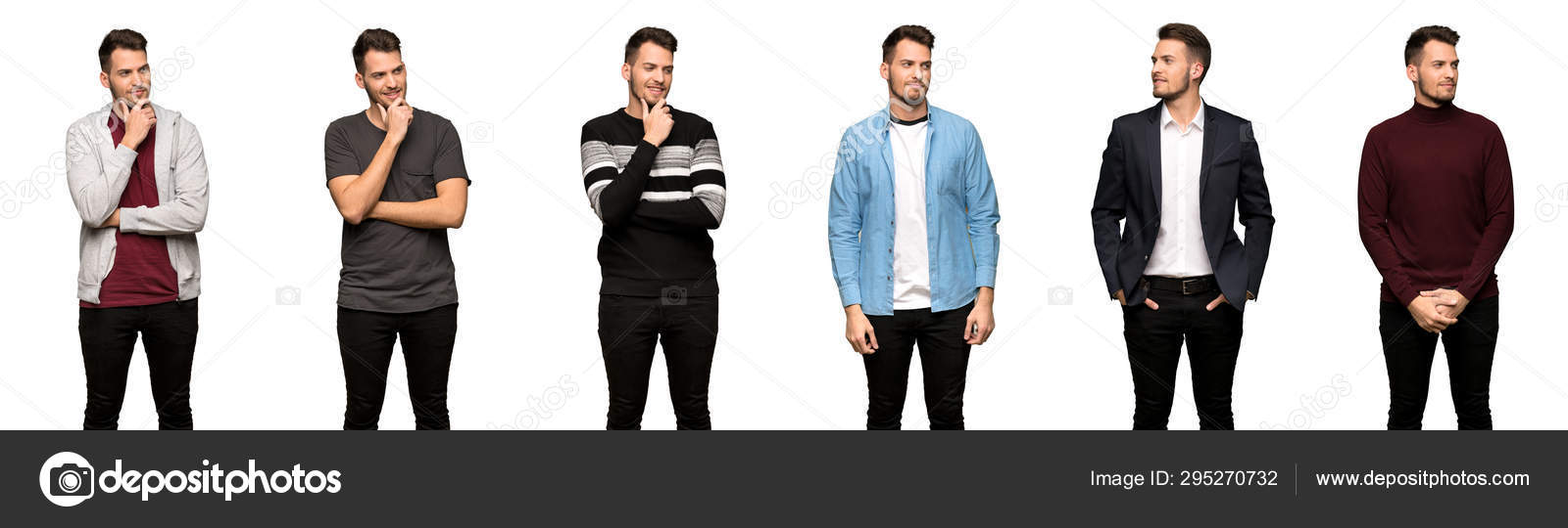 Set Handsome Man Looking Side — Stock Photo © luismolinero #295270732