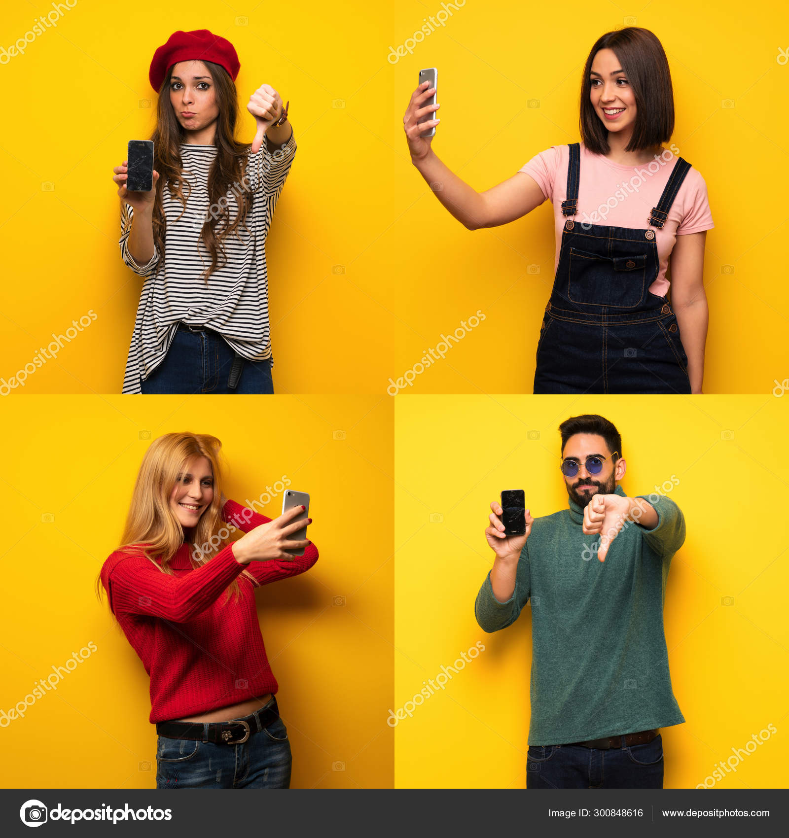 Set People Making Selfie — Stock Photo © luismolinero #300848616